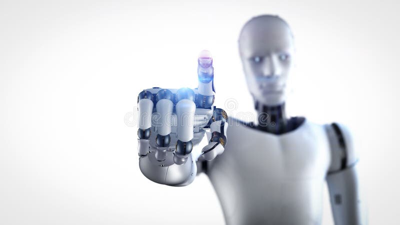 Cyborg finger point stock illustration. Illustration of robotic - 145527576