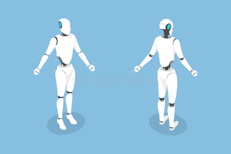 Cyborg Flat Isometric Vector Illustration. Stock Vector - Illustration ...