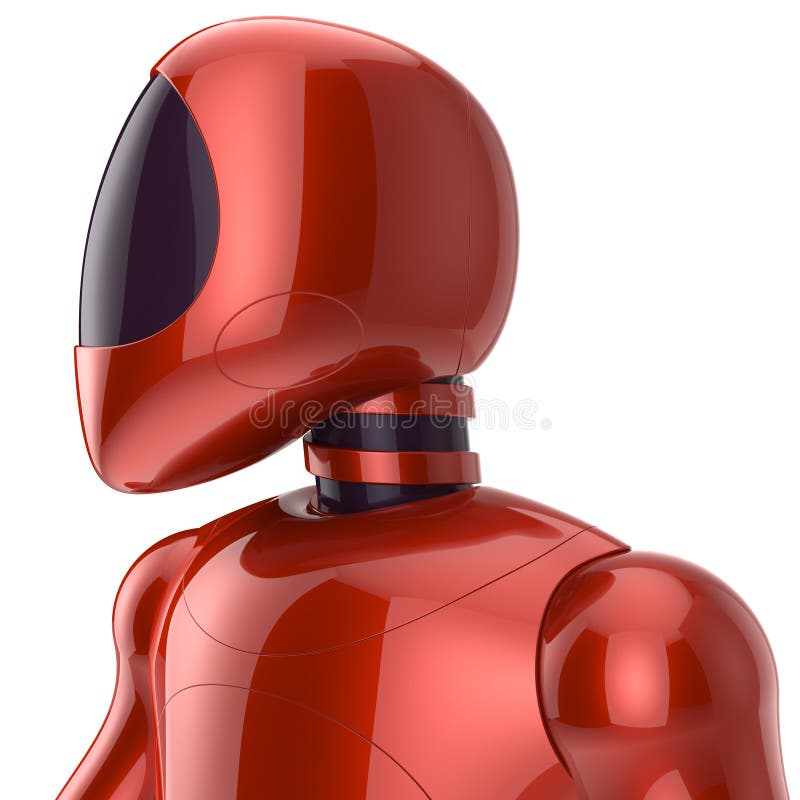 Cyborg Futuristic Bot Robot Sci-fi Model Concept Red Stock Illustration ...
