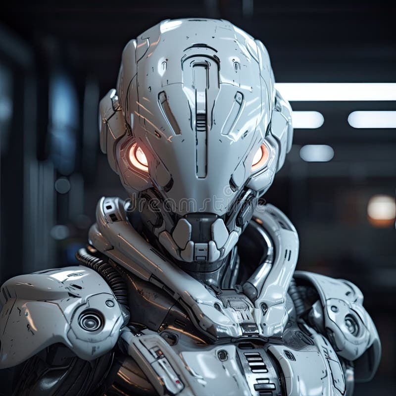 Cyborg Man with Futuristic Implants and Prosthesis - Flat Vector ...