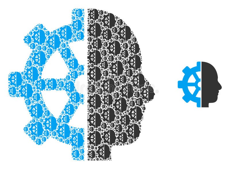 Cyborg Gear Recursion Icon Mosaic Stock Vector - Illustration of user ...