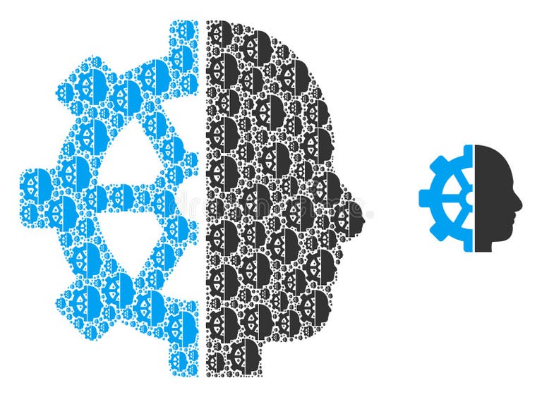 Cyborg Gear Recursion Icon Mosaic Stock Vector - Illustration of user ...