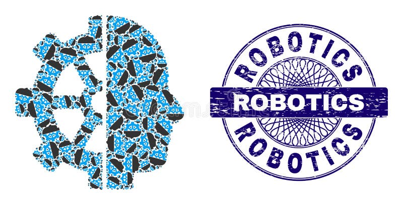 Grunge ROBOTICS Scratched Round Watermarks Stock Vector - Illustration ...