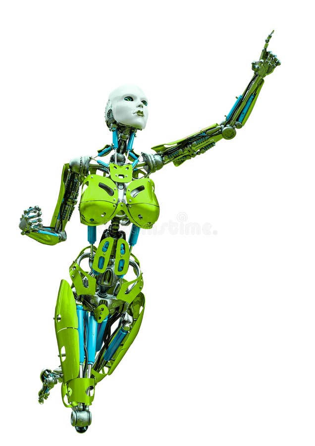 Cyborg Girl Comic Pose Four Stock Illustration - Illustration of ...