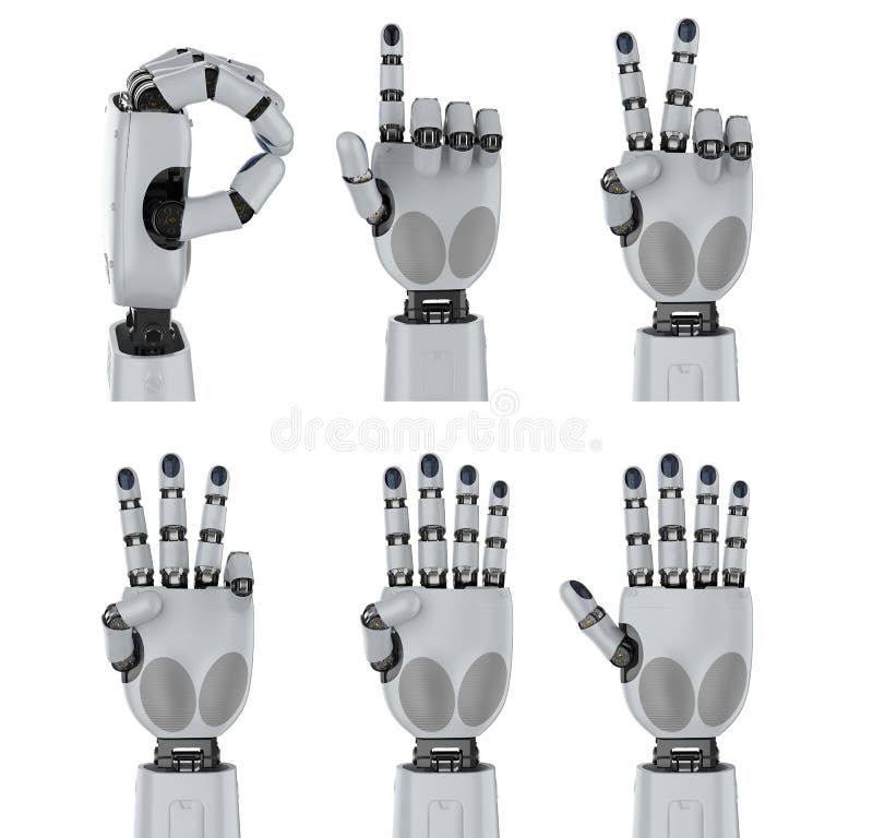 Cyborg hand typing gesture stock illustration. Illustration of ...