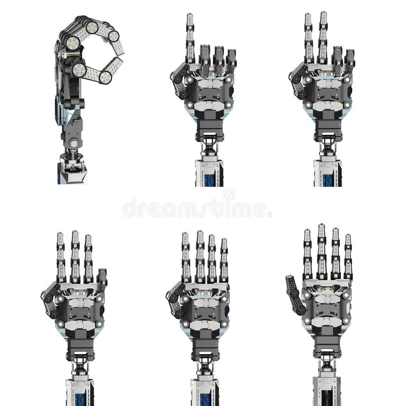 Cyborg hand typing gesture stock illustration. Illustration of ...