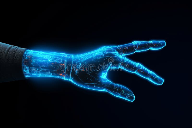 Cyborg Hand Digital Effect and Artificial Intelligence, Generated AI ...