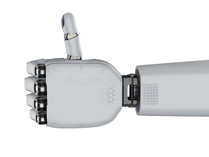 Cyborg thumb up stock illustration. Illustration of isolated - 109759217