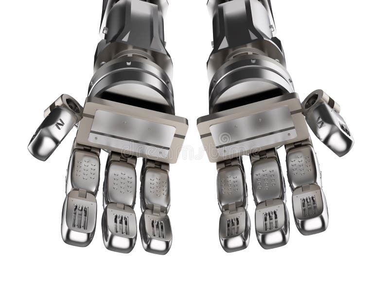 Cyborg hand open or extend stock illustration. Illustration of ...