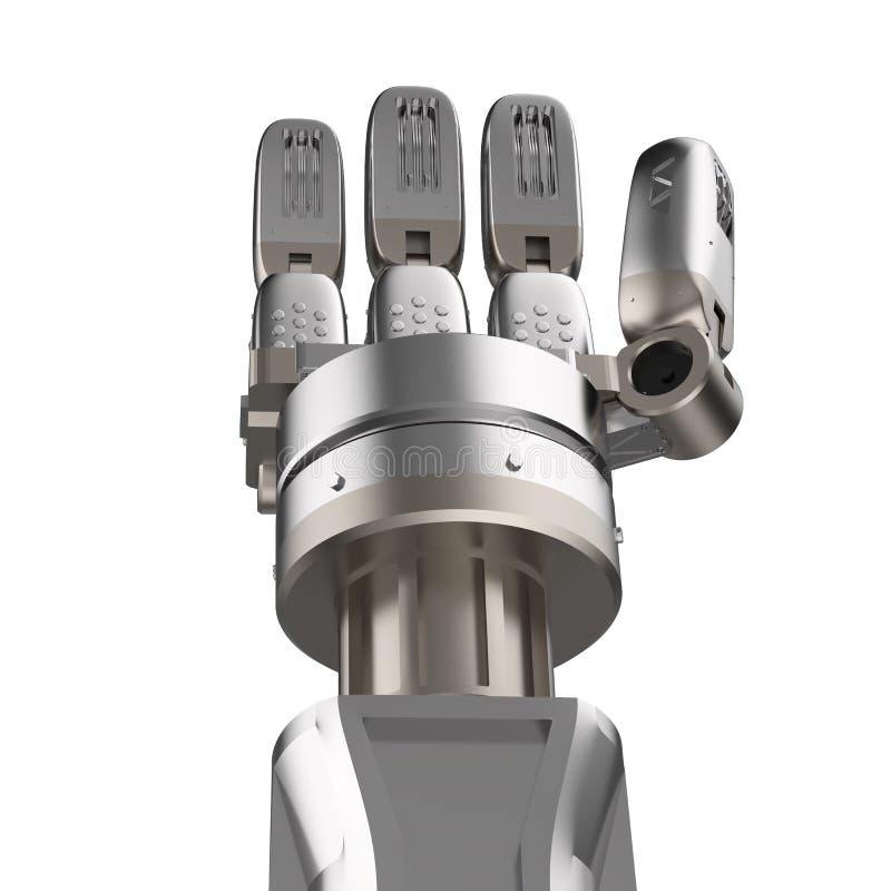 Cyborg hand open or extend stock illustration. Illustration of robot ...