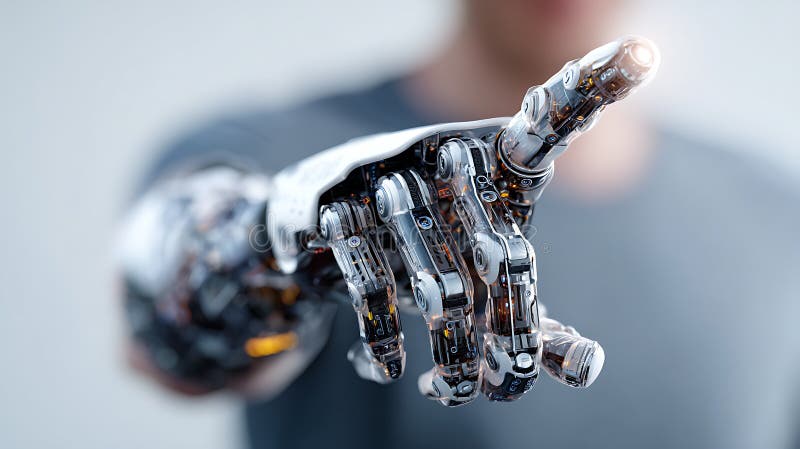 Cyborg Hand Pointing Robotic Finger Futuristic Innovation Digital ...