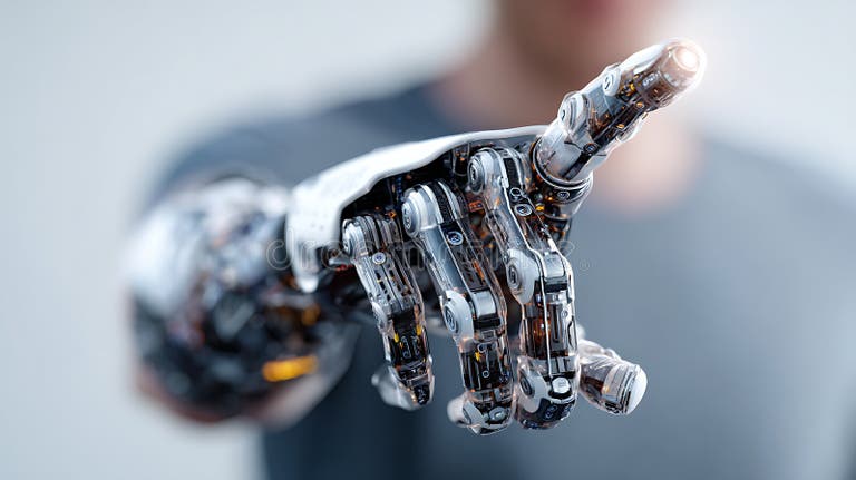 Cyborg Hand Pointing Robotic Finger Futuristic Innovation Digital ...