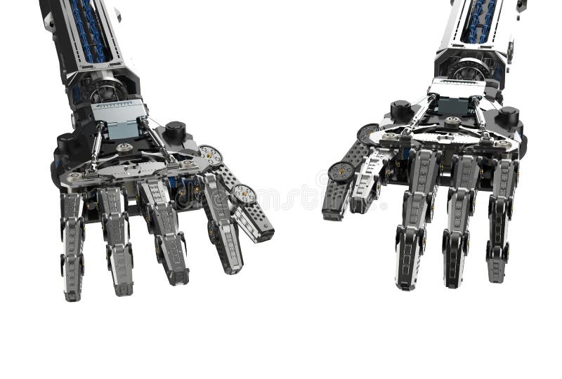 Cyborg hand typing gesture stock illustration. Illustration of ...