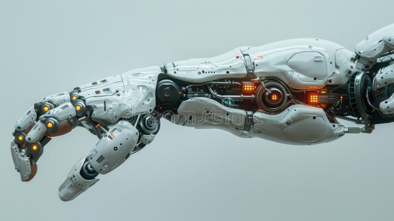 Cyborg Hand on White Background . a Robotic Arm Stock Photo - Image of ...