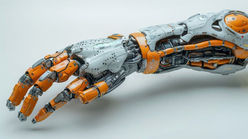 Cyborg Hand on White Background . a Robotic Arm Stock Photo - Image of ...
