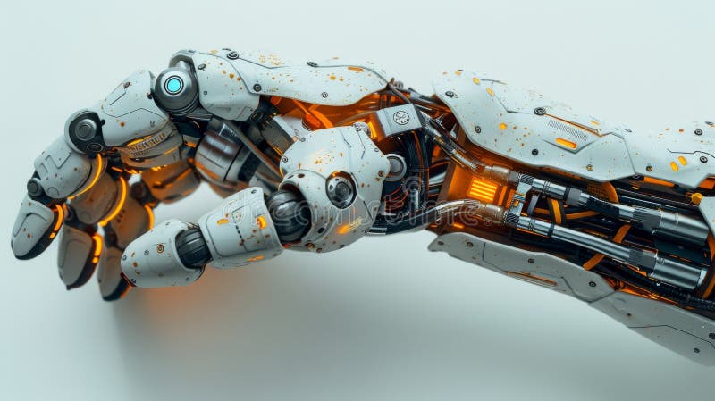 Cyborg Hand on White Background . a Robotic Arm Stock Photo - Image of ...