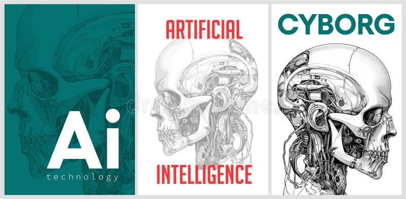 Cyborg Head. Ai Technology Vector Stock Vector - Illustration of design ...