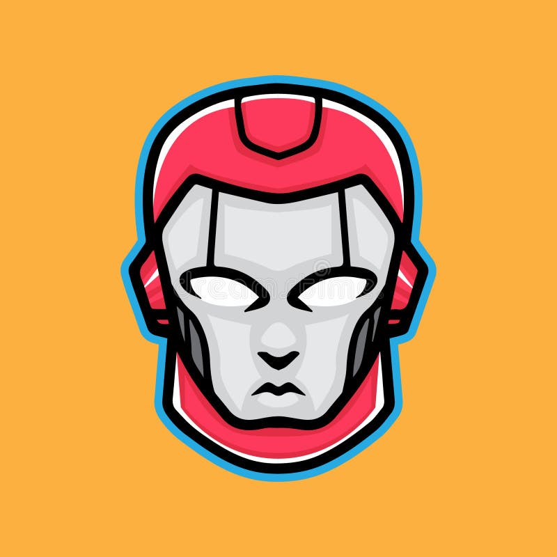 Cyborg Head Mascot Logo Design Stock Illustration - Illustration of ...