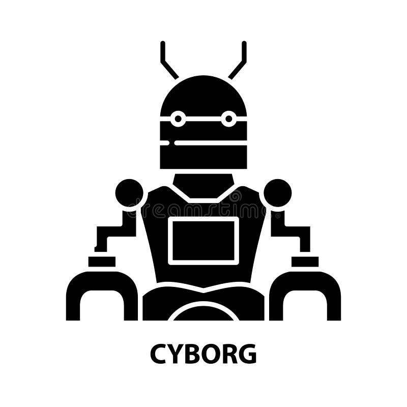 Cyborg Icon, Robot Icon, Simple Vector Icon Stock Illustration ...