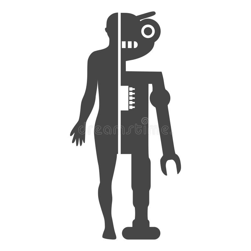 Cyborg Icon, Robot Icon, Simple Vector Icon Stock Illustration ...