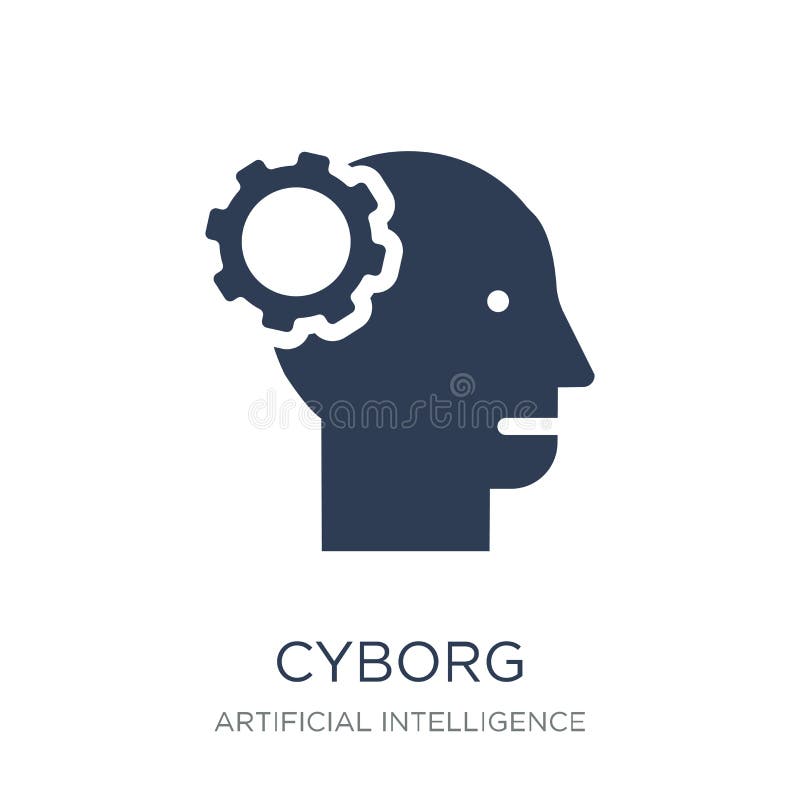 Cyborg Icon, Robot Icon, Simple Vector Icon Stock Illustration ...