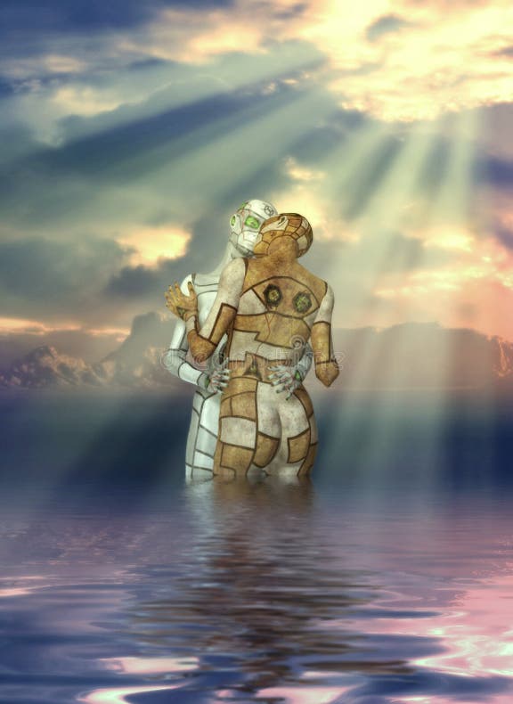 Cyborg Love stock illustration. Illustration of cybernetic - 5499315