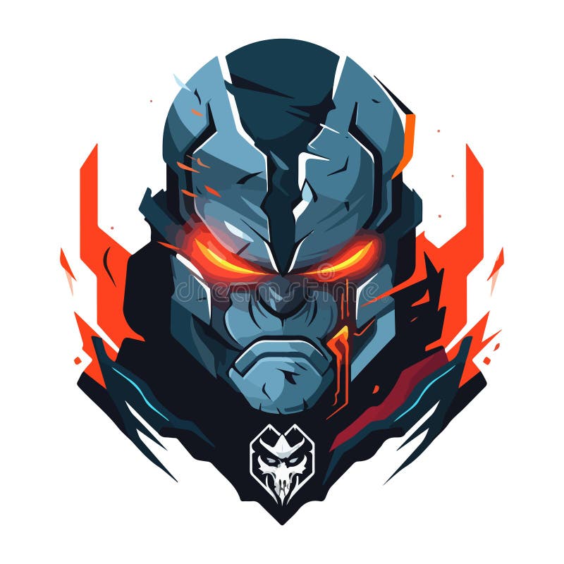 Cyborg Mech Warrior E-sport Emblem Logo. Cyborg Vector Illustration for ...