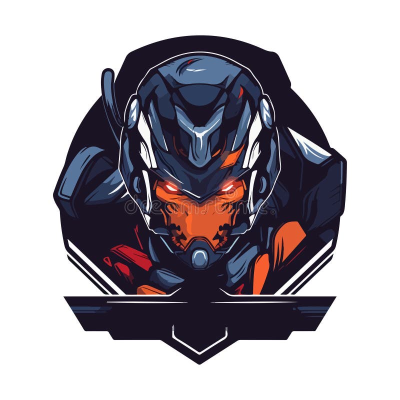 Cyborg Mech Warrior E-sport Emblem Logo. Cyborg Vector Illustration for ...