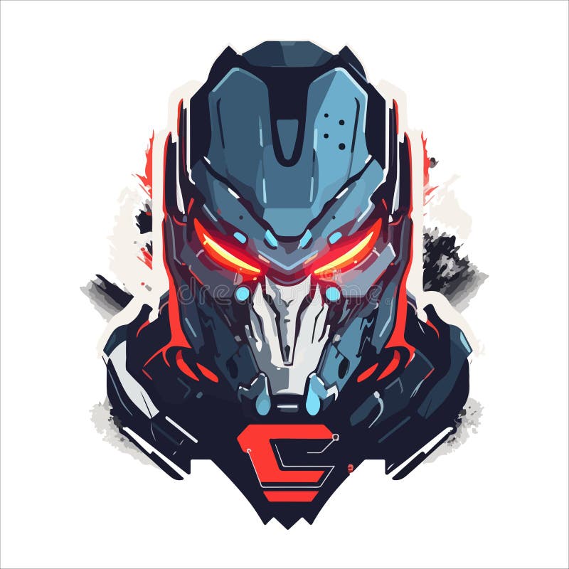 Cyborg Mech Warrior E-sport Emblem Logo. Cyborg Vector Illustration for ...