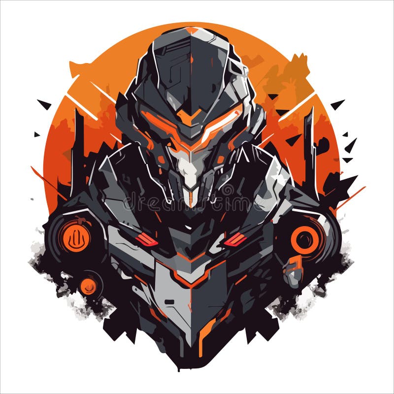 Cyborg Mech Warrior E-sport Emblem Logo. Cyborg Vector Illustration for ...