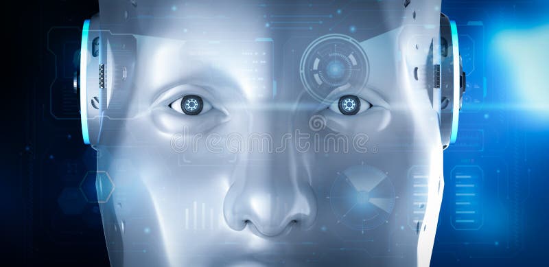 Cyborg Mit Grafischem Display Stock Abbildung - Illustration von ...