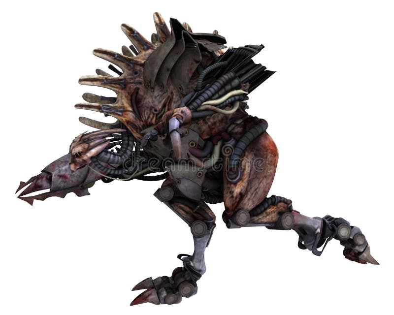 Cyborg Monster Concept 3d Illustration Stock Illustration ...