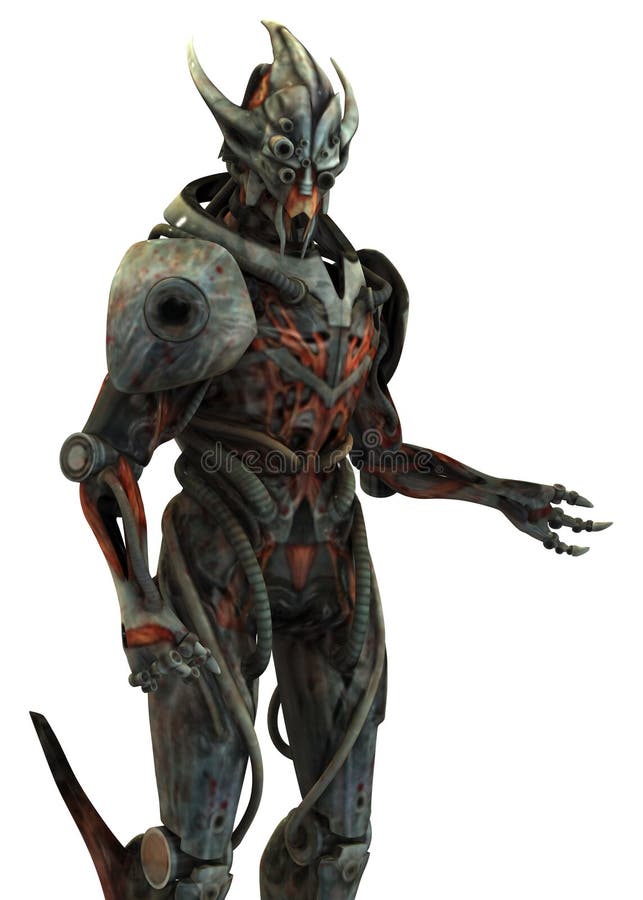 Cyborg Monster Concept 3d Illustration Stock Illustration ...