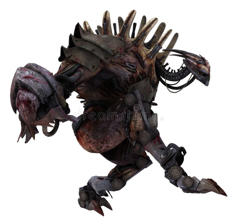 Cyborg Monster Concept 3d Illustration Stock Illustration ...