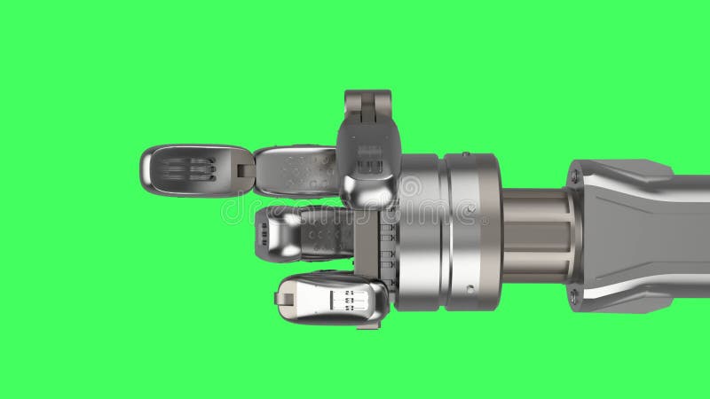 Cyborg open empty hand stock video. Video of animation - 233978647