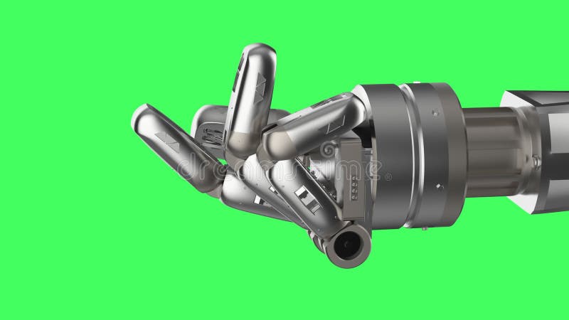 Cyborg Open Hands on Green Screen Stock Video - Video of technology ...