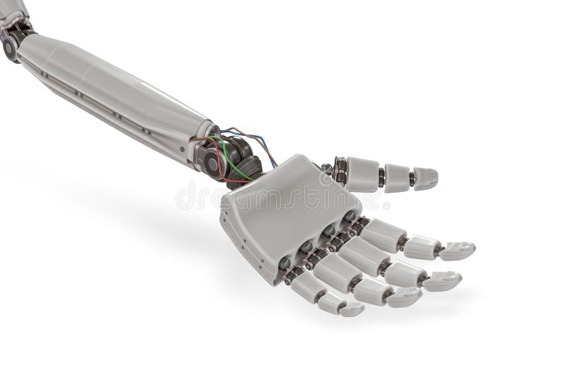 Cyborg Plastic Hand on White Background. 3D Rendered Illustration Stock ...