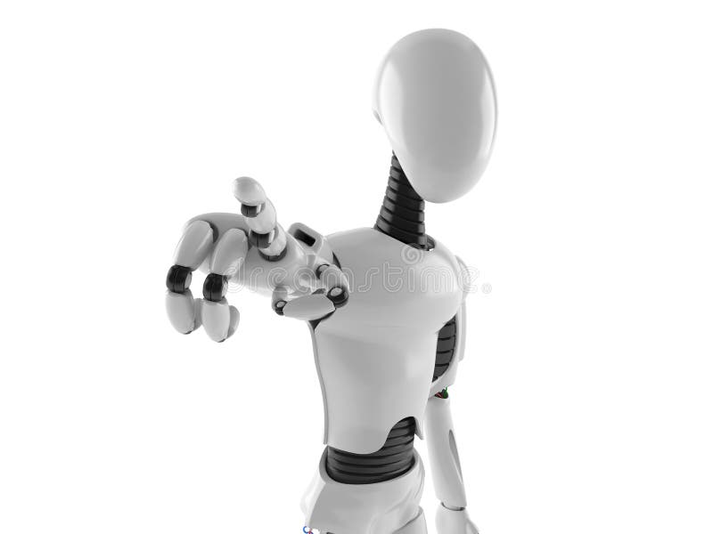 Pointing Cyborg Hand. Robot Hand Thumb Forward Stock Vector ...