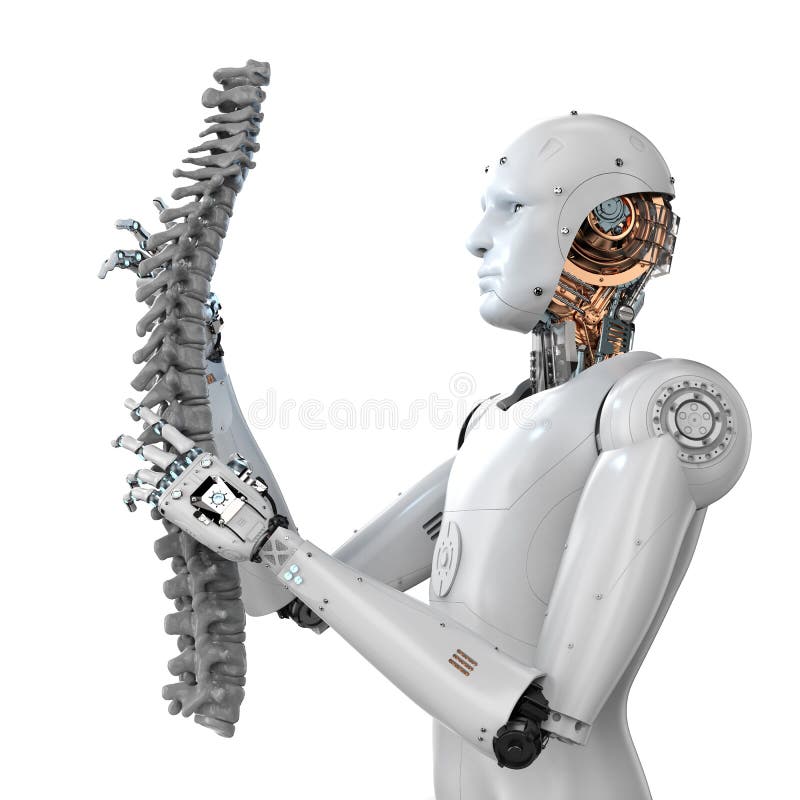 Cyborg with Prosthetic Spine Stock Illustration - Illustration of ...