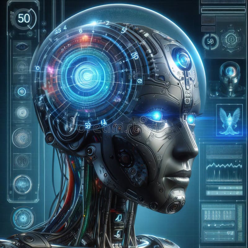 17 50. Cyborg Psychic with Enhanced Intuition Algorithms, Telea Stock Photo - Image of enhanced ...