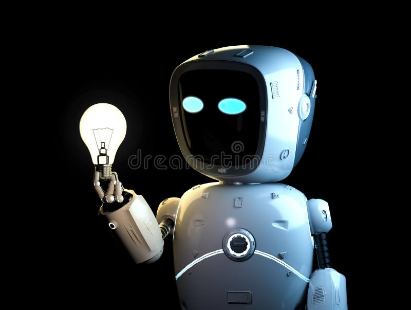Little Robot Light Bulb Stock Illustrations – 65 Little Robot Light ...