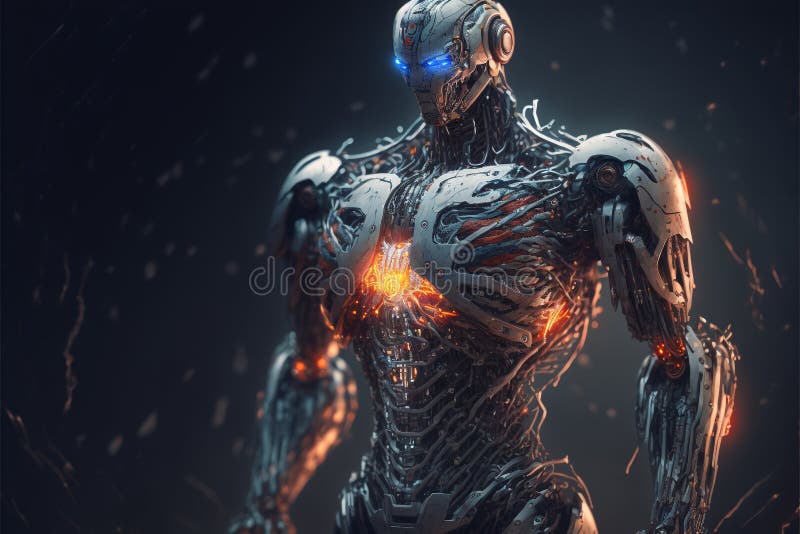 A Cyborg Robot, Blending Human and Machine Elements.Ai Generated Stock ...