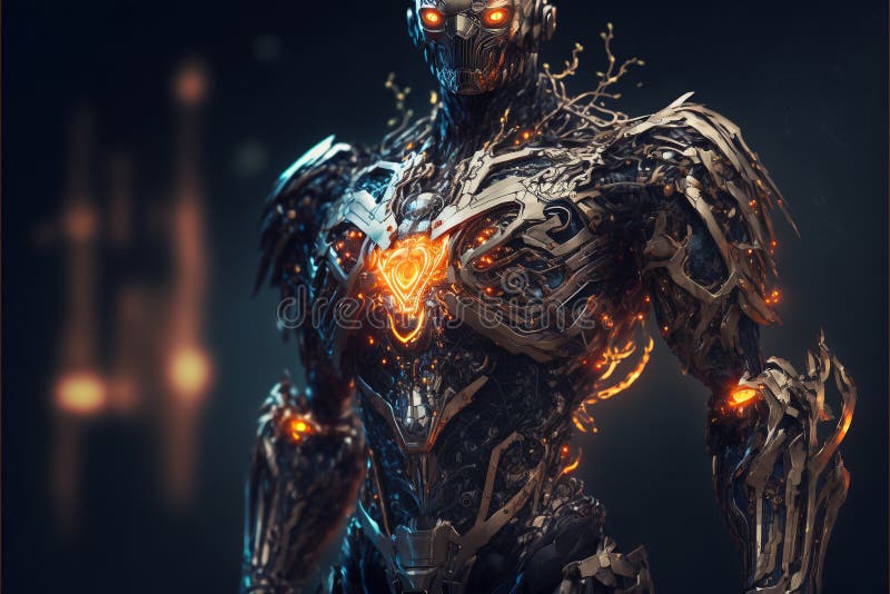 A Cyborg Robot, Blending Human and Machine Elements.Ai Generated Stock ...