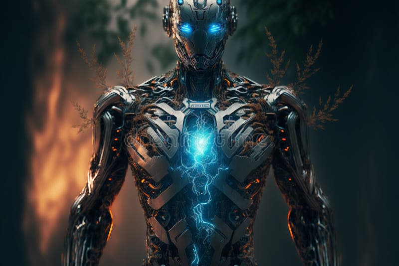 A Cyborg Robot, Blending Human and Machine Elements.Ai Generated Stock ...