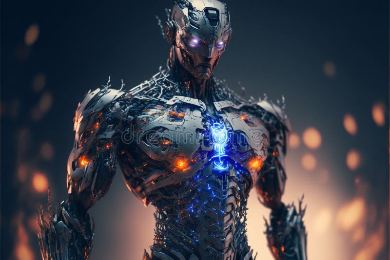 A Cyborg Robot, Blending Human and Machine Elements.Ai Generated Stock ...