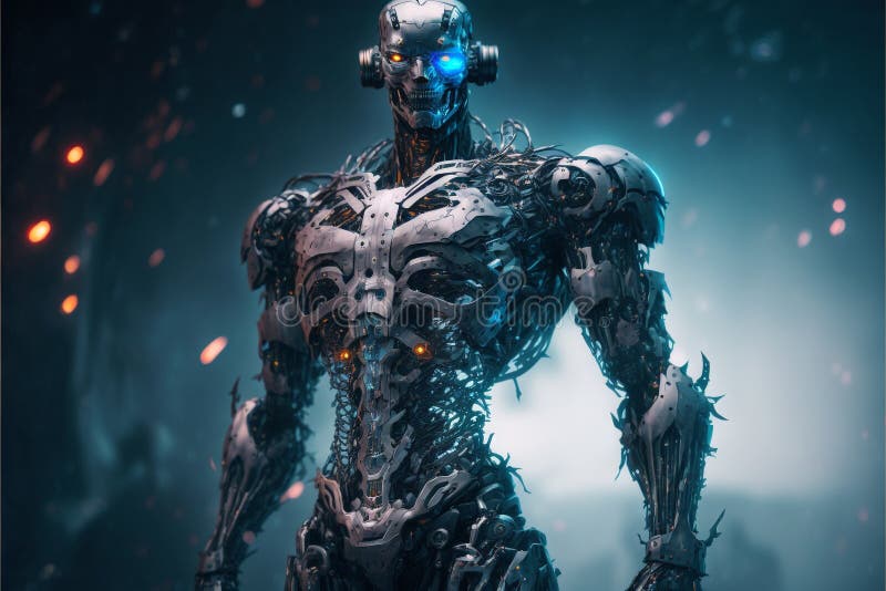 A Cyborg Robot, Blending Human and Machine Elements.Ai Generated Stock ...