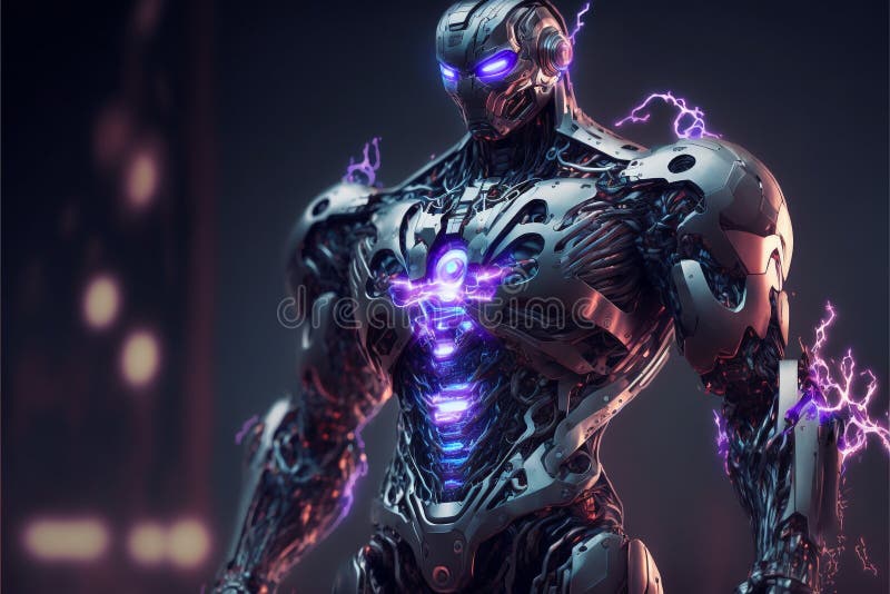 A Cyborg Robot, Blending Human and Machine Elements.Ai Generated Stock ...