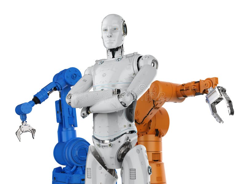 Cyborg with robot stock illustration. Illustration of automaton - 116008563