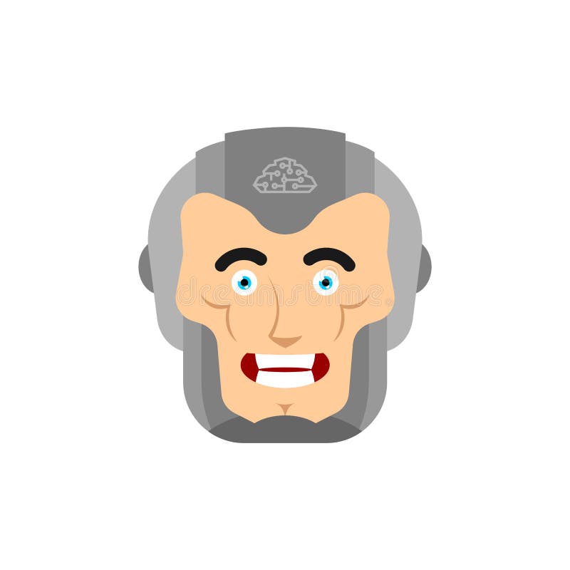 Cyborg Robot Face Head Isolated. Vector Illustration Stock Vector ...