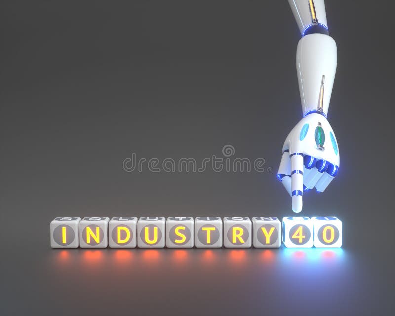 Cyborg Robot Hand Shows Industry 4.0 Sign - Ai Concept Stock ...